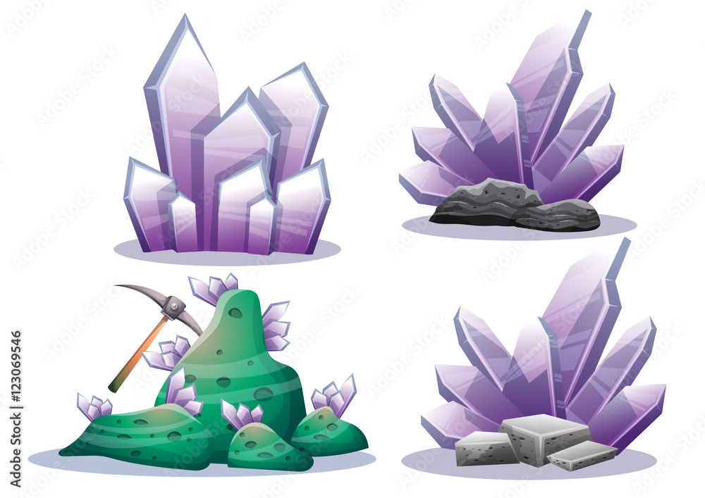 cartoon vector mine game object with separated layers for game and ...