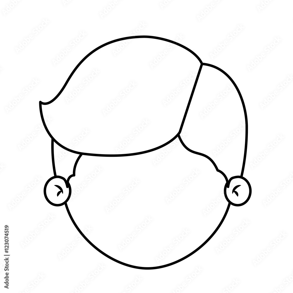 Boy cartoon head icon. Kid child little and people theme. Isolated ...