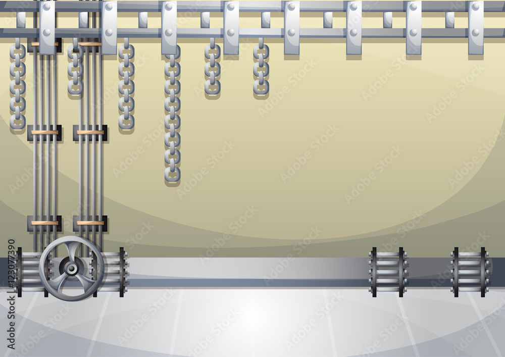 cartoon vector illustration water pipe wall with separated layers in 2d ...