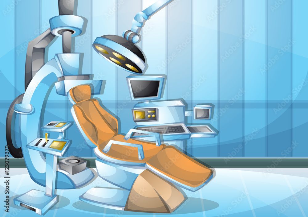 cartoon vector illustration interior surgery operation room with ...