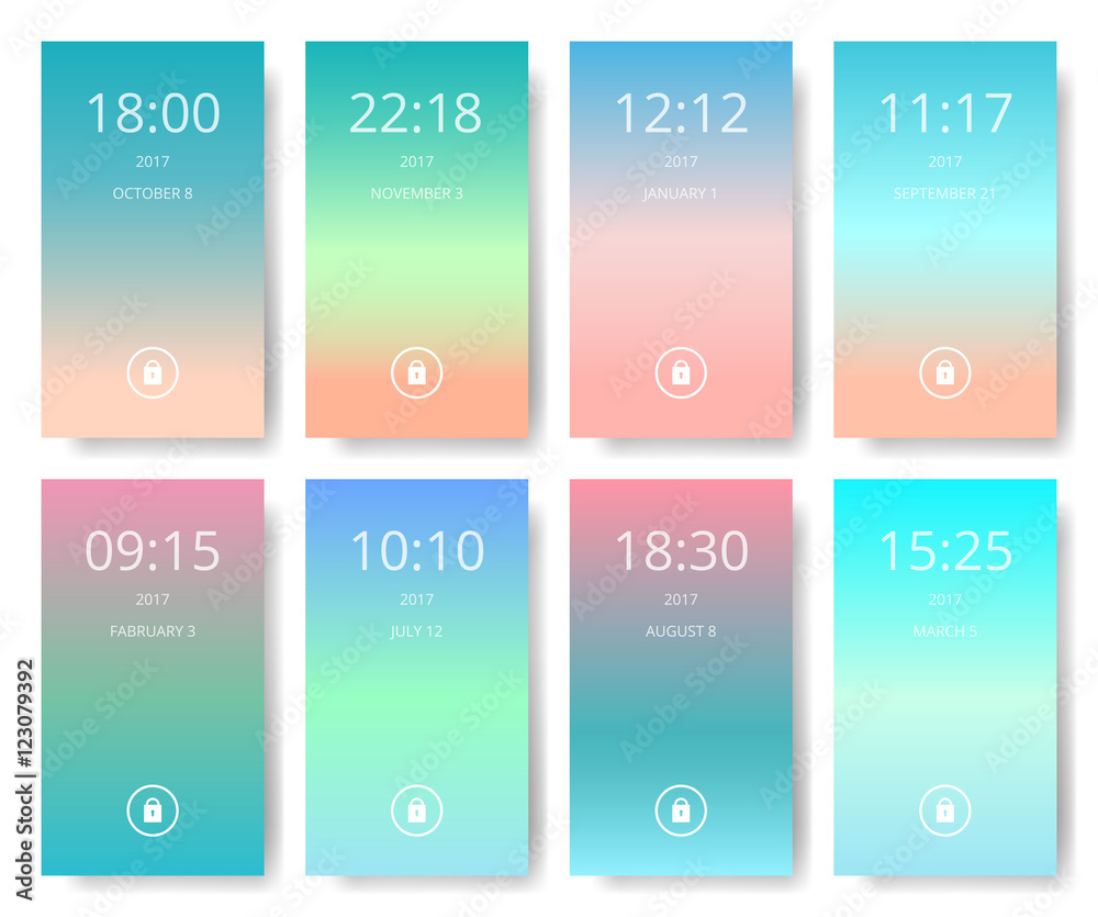 Set of modern user interface, ux, ui screen wallpapers for mobile smart ...