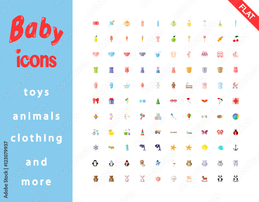 Baby icons set. Stock Vector | Adobe Stock