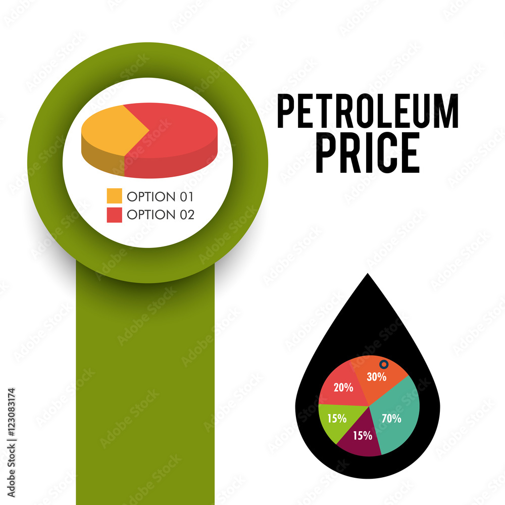 graphic charts and pie chart. petroleum price theme. vector ...