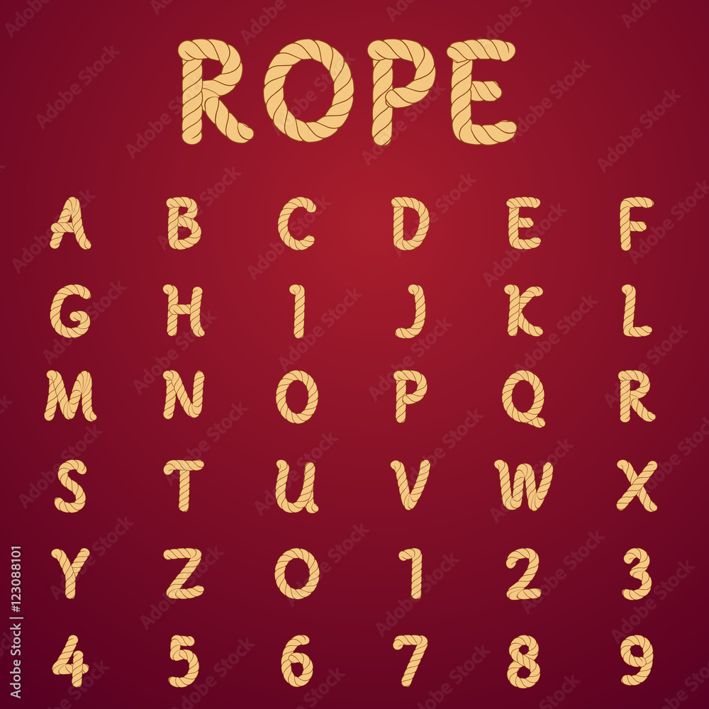 Rope alphabet Stock Vector | Adobe Stock