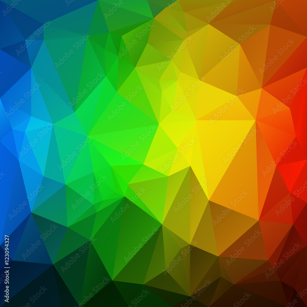 vector abstract irregular polygon background with a triangular pattern in vertical rainbow full ...