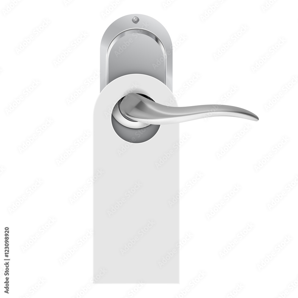 Paper sign board hanging on a handle Stock Vector | Adobe Stock