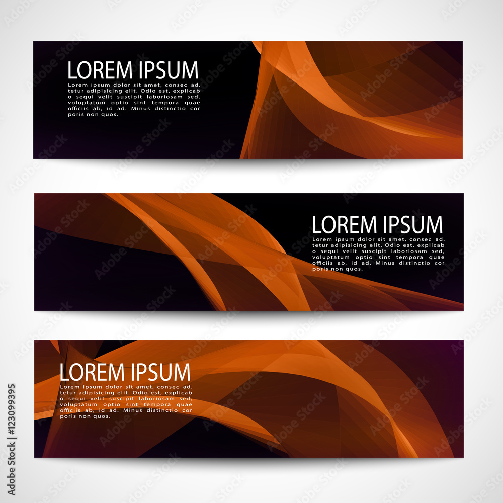 Abstract header orange wave black background vector design Stock Vector ...