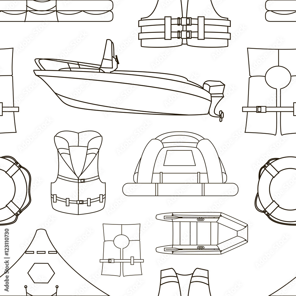 Water rescue set pattern Stock Vector | Adobe Stock