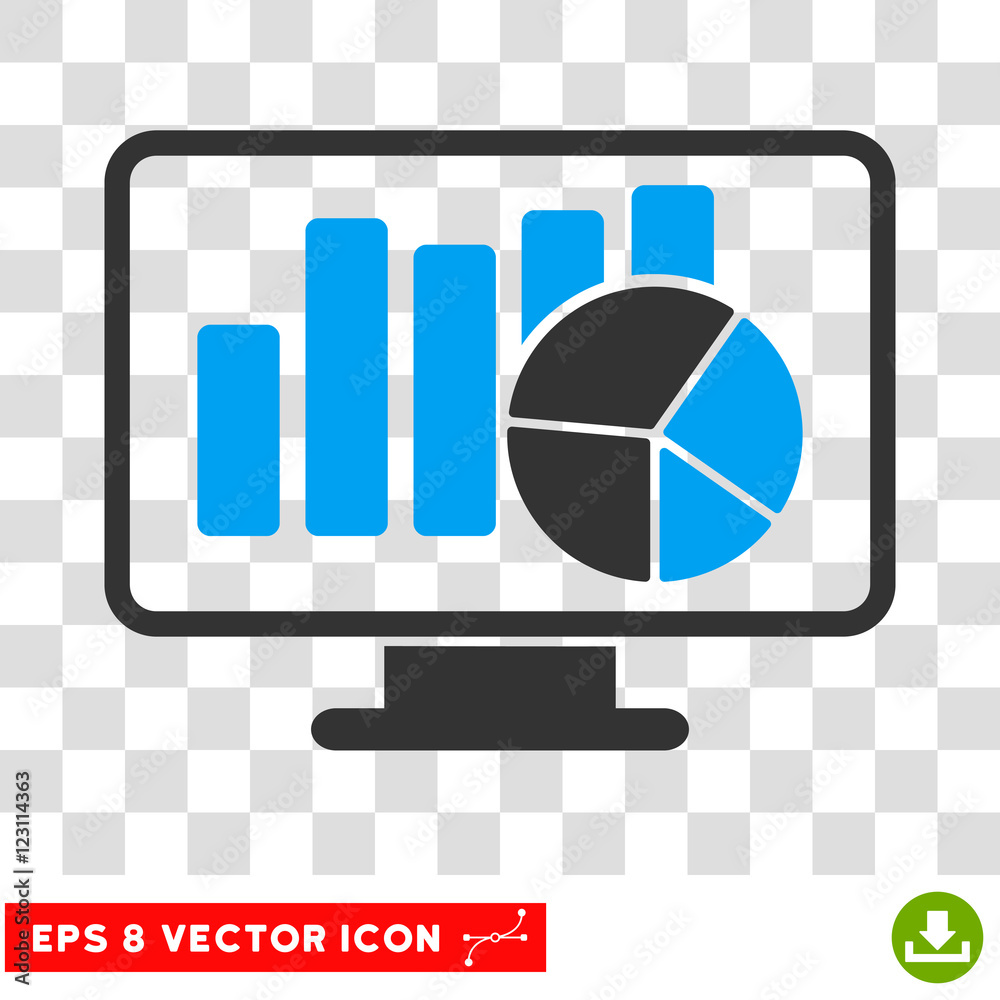 Vector Statistics Monitoring EPS vector pictogram. Illustration style ...