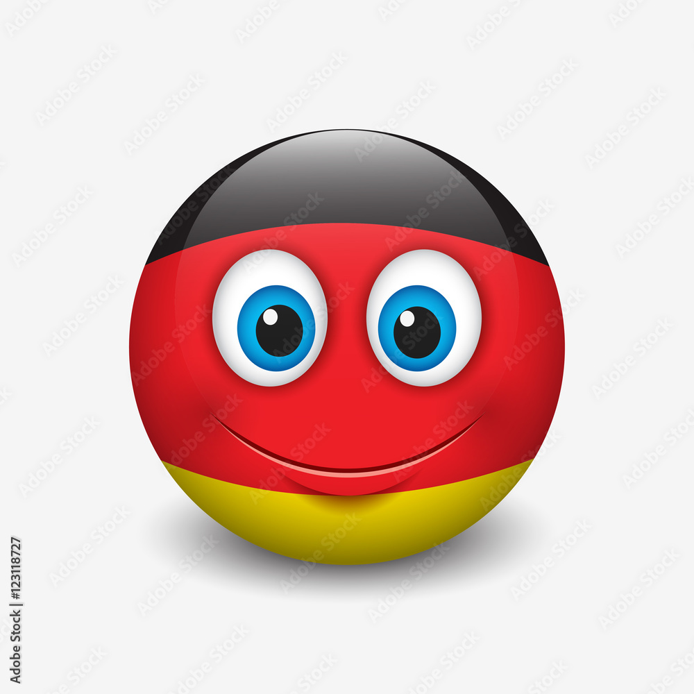 Cute emoticon isolated on white background with Germany flag motive ...