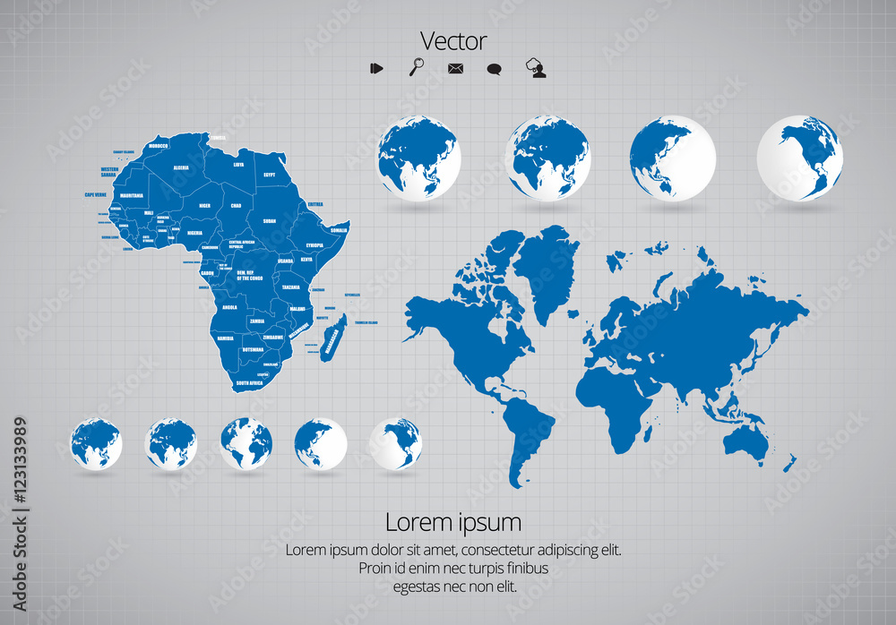 World map Stock Vector | Adobe Stock