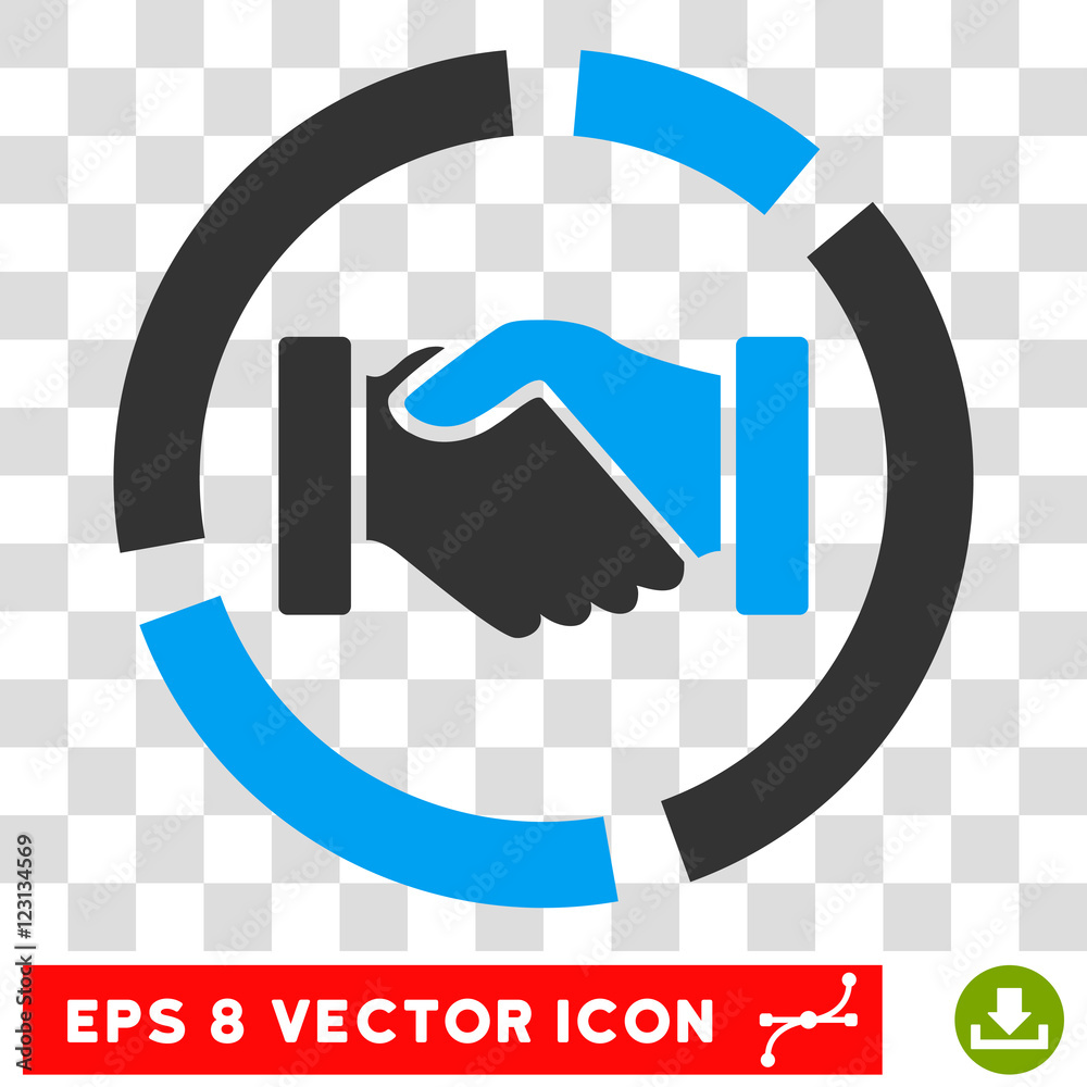 Vector Handshake Diagram EPS vector icon. Illustration style is flat ...