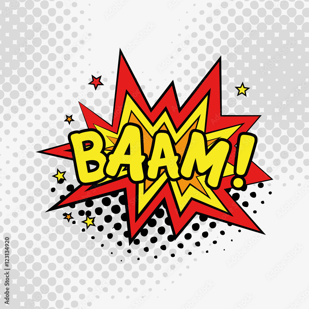 Comic Text, Pop Art style.BAAM. Stock Vector | Adobe Stock