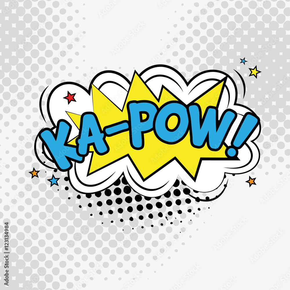 Comic Text, Pop Art style.KAPOW. Stock Vector | Adobe Stock