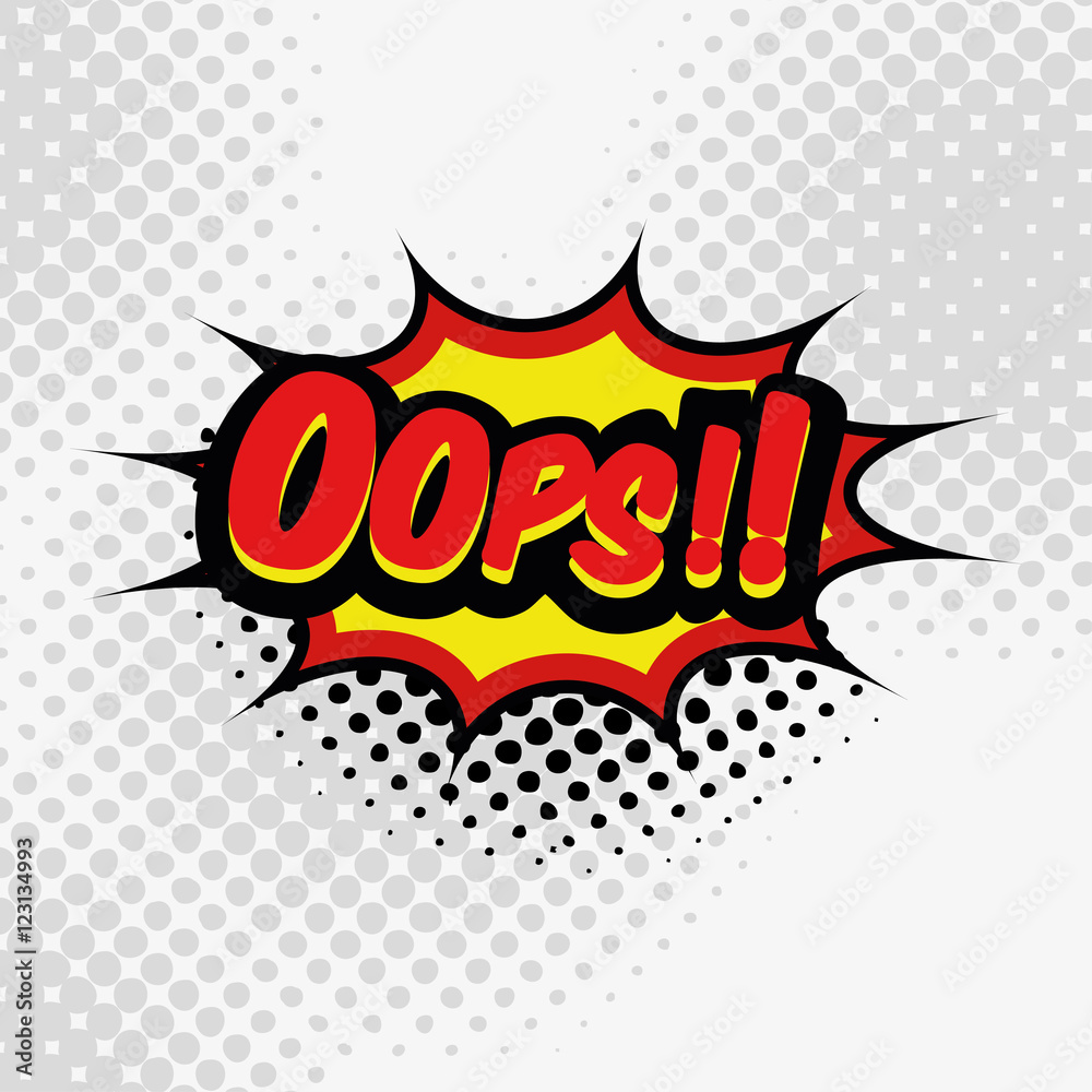 Comic Text, Pop Art style.OOPS. Stock Vector | Adobe Stock