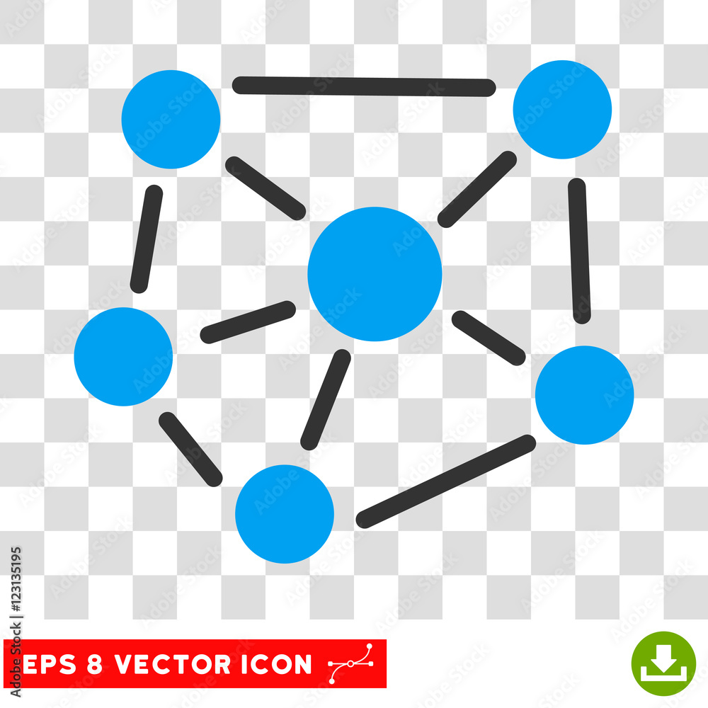 Vector Social Graph EPS vector pictogram. Illustration style is flat ...