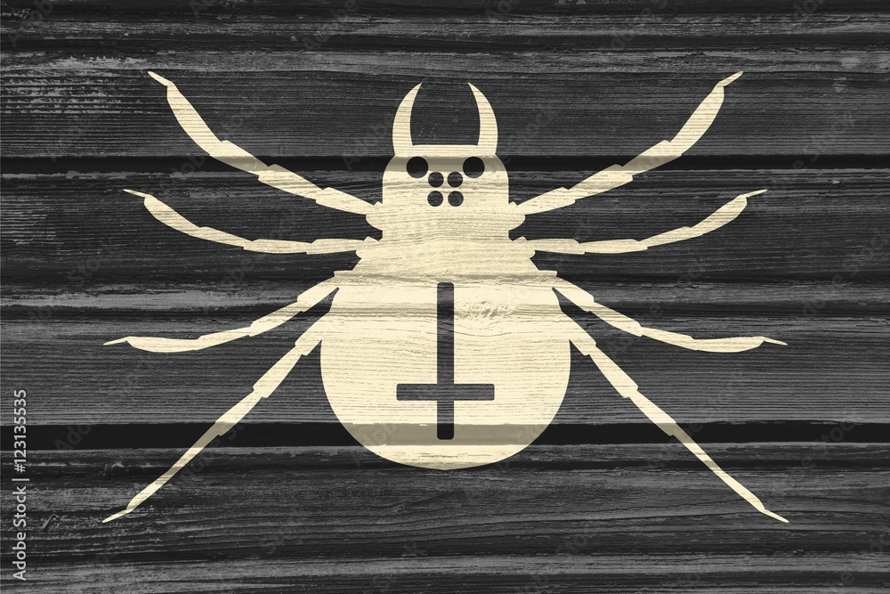 Top view of the spider silhouette. . Wood texture Stock Illustration ...