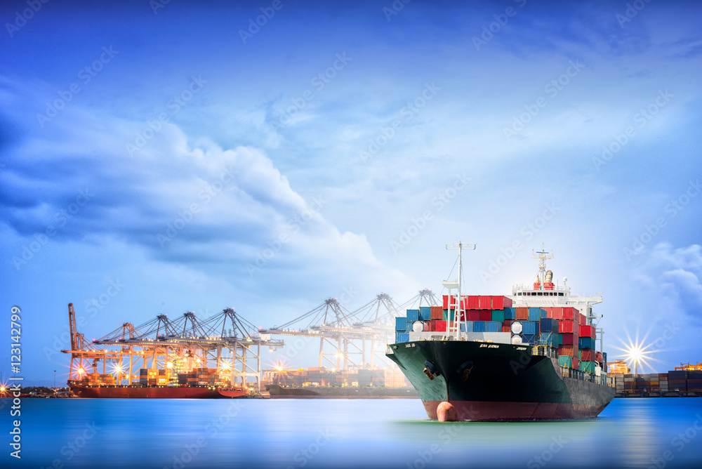 Logistics and transportation of International Container Cargo ship ship ...
