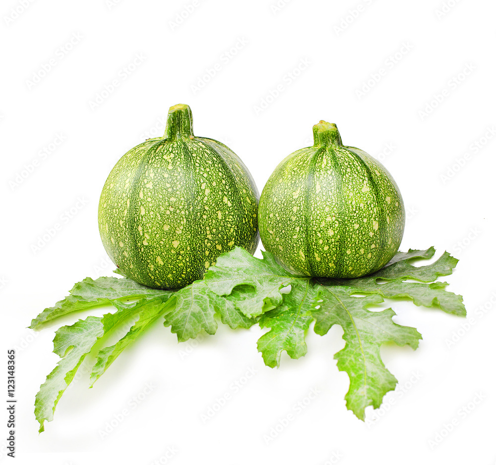 Eight ball Squash or Zucchini or Round Courgette (Cucurbita pepo) on ...