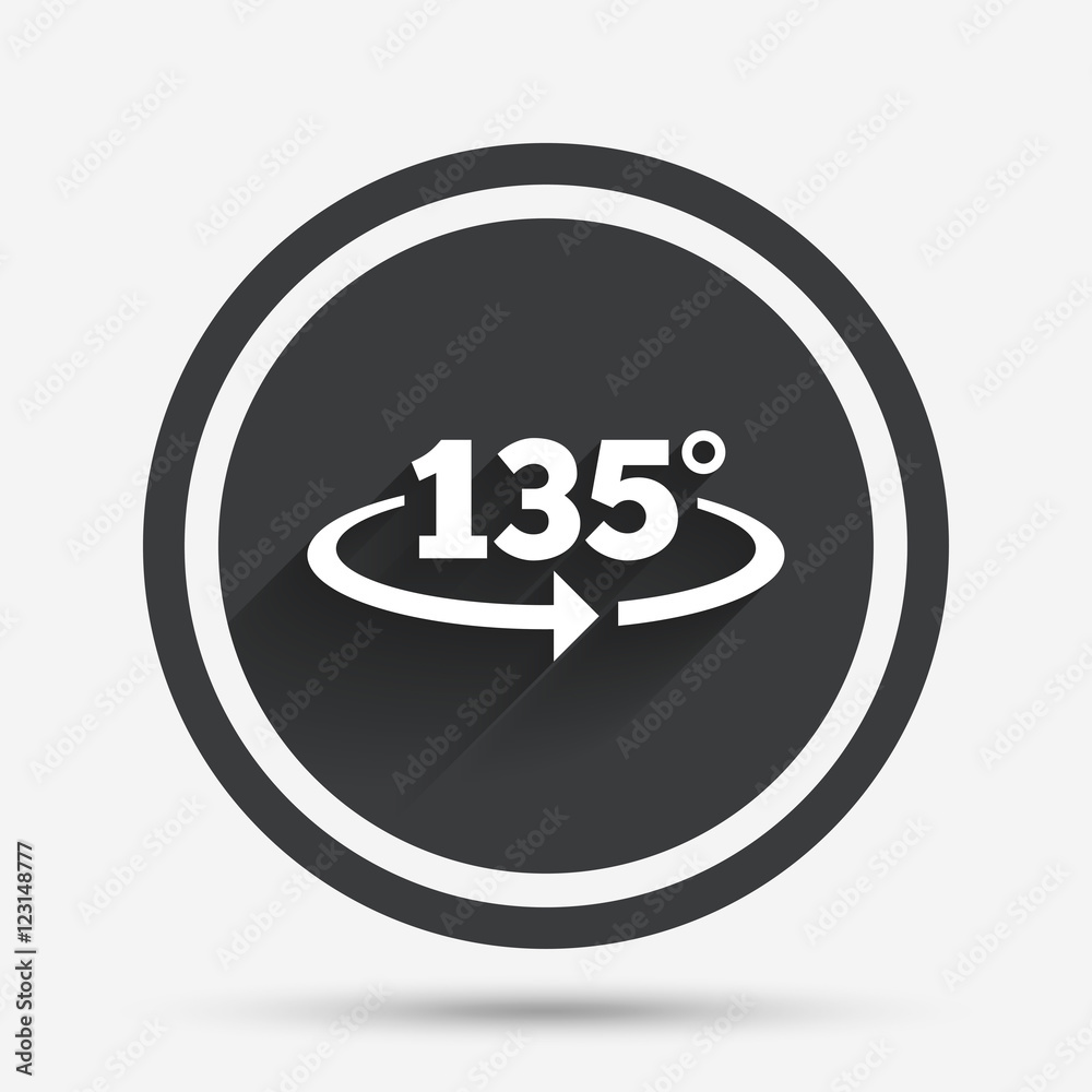 Angle 135 degrees sign icon. Geometry math symbol. Stock Vector | Adobe ...