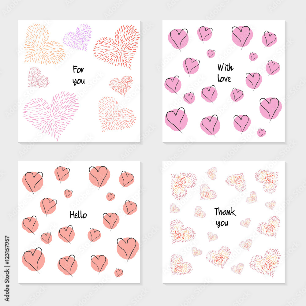 Set of cartoon cards. Stock Vector | Adobe Stock