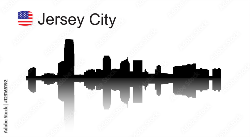 Jersey city New Jersey skyline silhouette. Vector illustration Stock ...