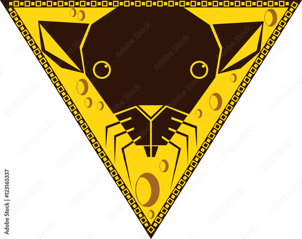 Vector сhinese horoscope signs in the triangle - Year of the Rat Stock ...