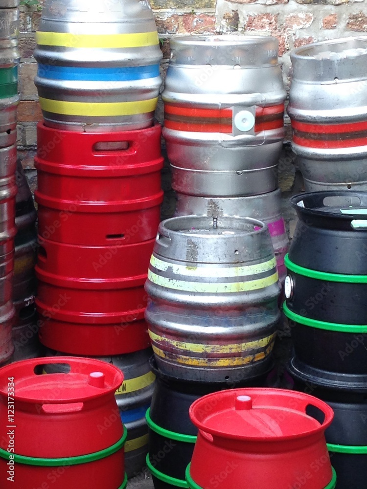 keg beer lager keg barrel pile in cellar pub bar Stock Photo | Adobe Stock