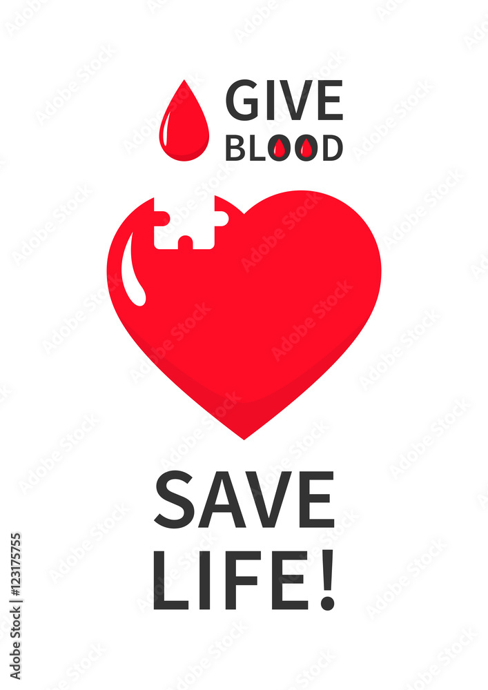 Blood Donation puzzle vector template. Blood Donation banner template ...