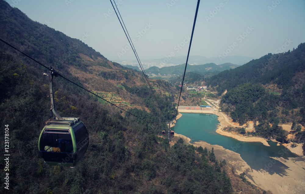 cable car/rope cable in zhangjiajie national forest park,china Stock ...