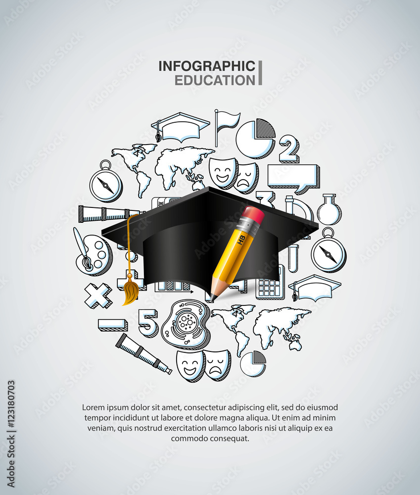 infographic education presentation icons vector illustration design ...