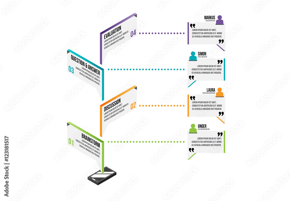 Isometric Discussion Chart Infographic Stock Template | Adobe Stock