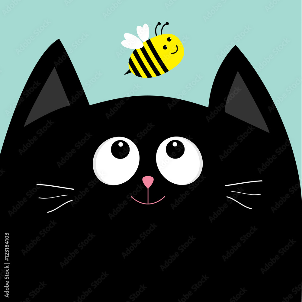 Cat Cartoon Bee