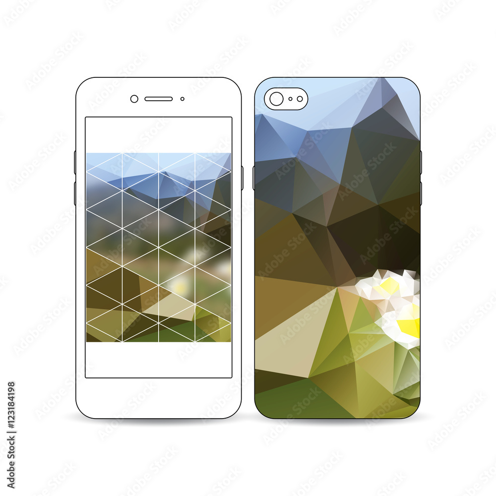 Mobile smartphone with an example of the screen and cover design ...