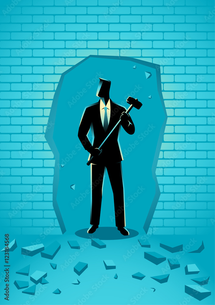 Breaking Through Wall Vector