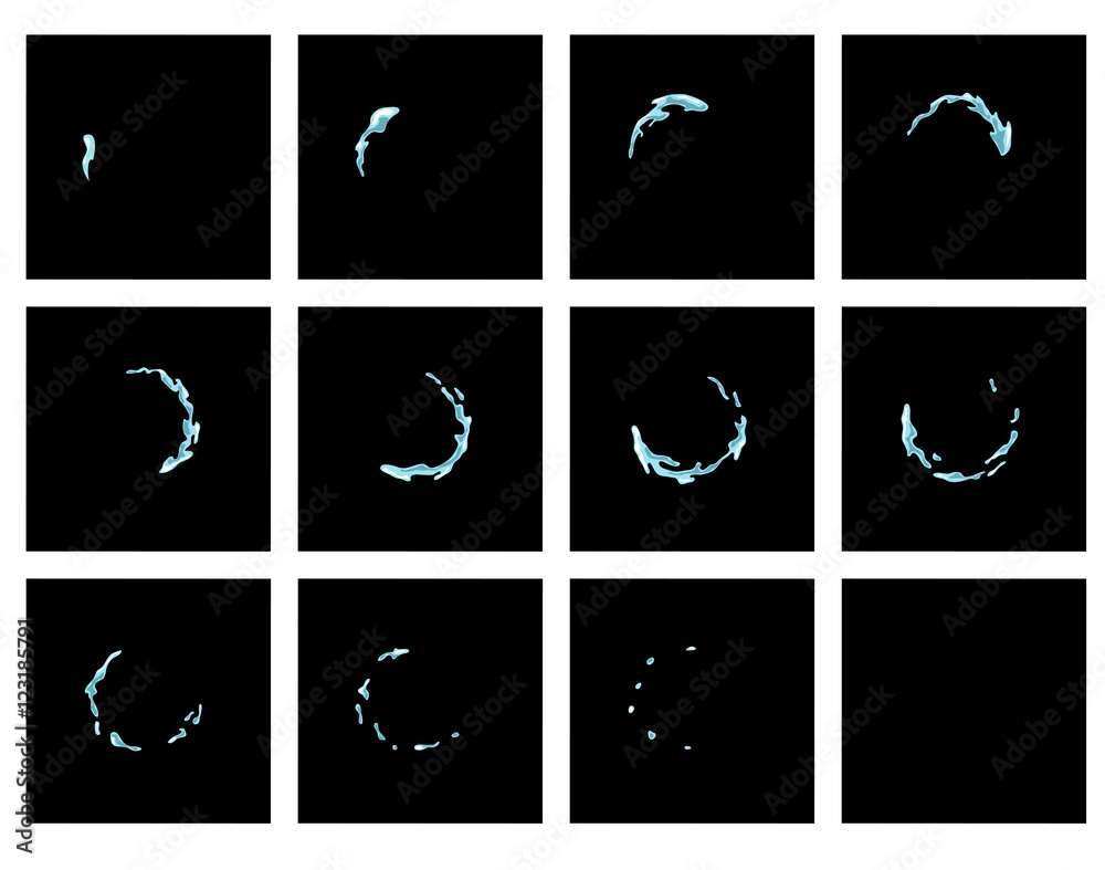 Flying jet of water. Stock Vector | Adobe Stock