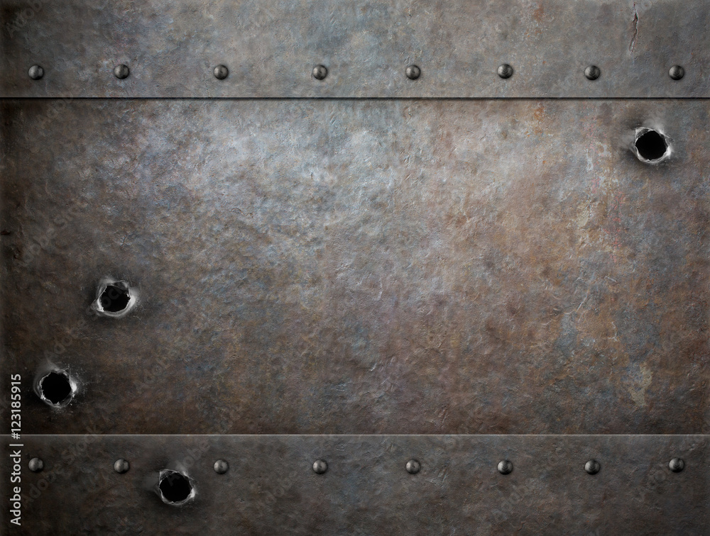 old metal background with bullet holes Stock Illustration | Adobe Stock
