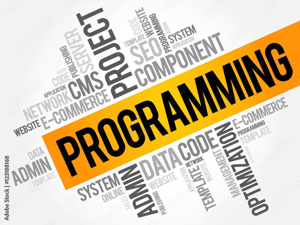 Programming word cloud collage, business concept background Stock ...