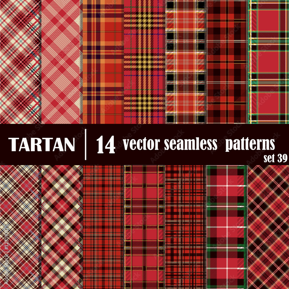 Set Tartan Seamless Pattern. Stock Vector | Adobe Stock