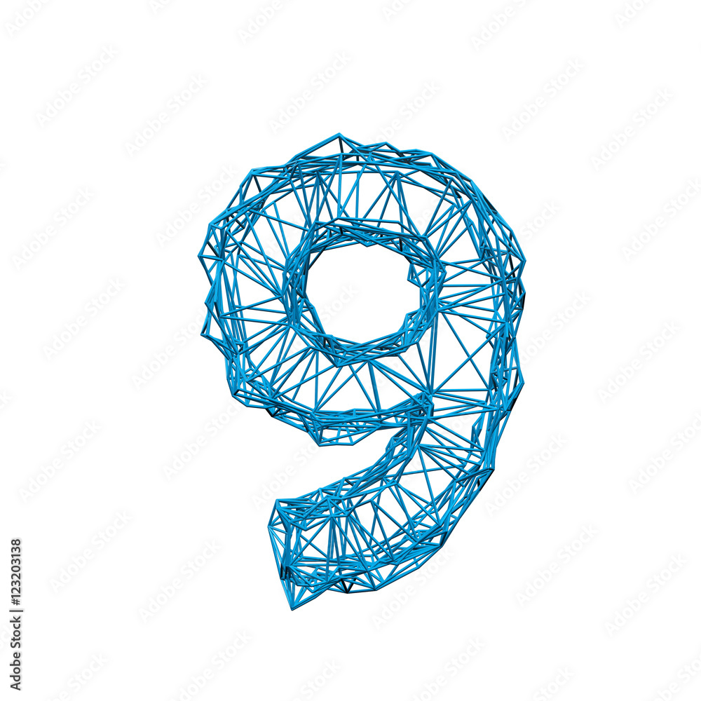 wire frame number 9 Stock Illustration | Adobe Stock