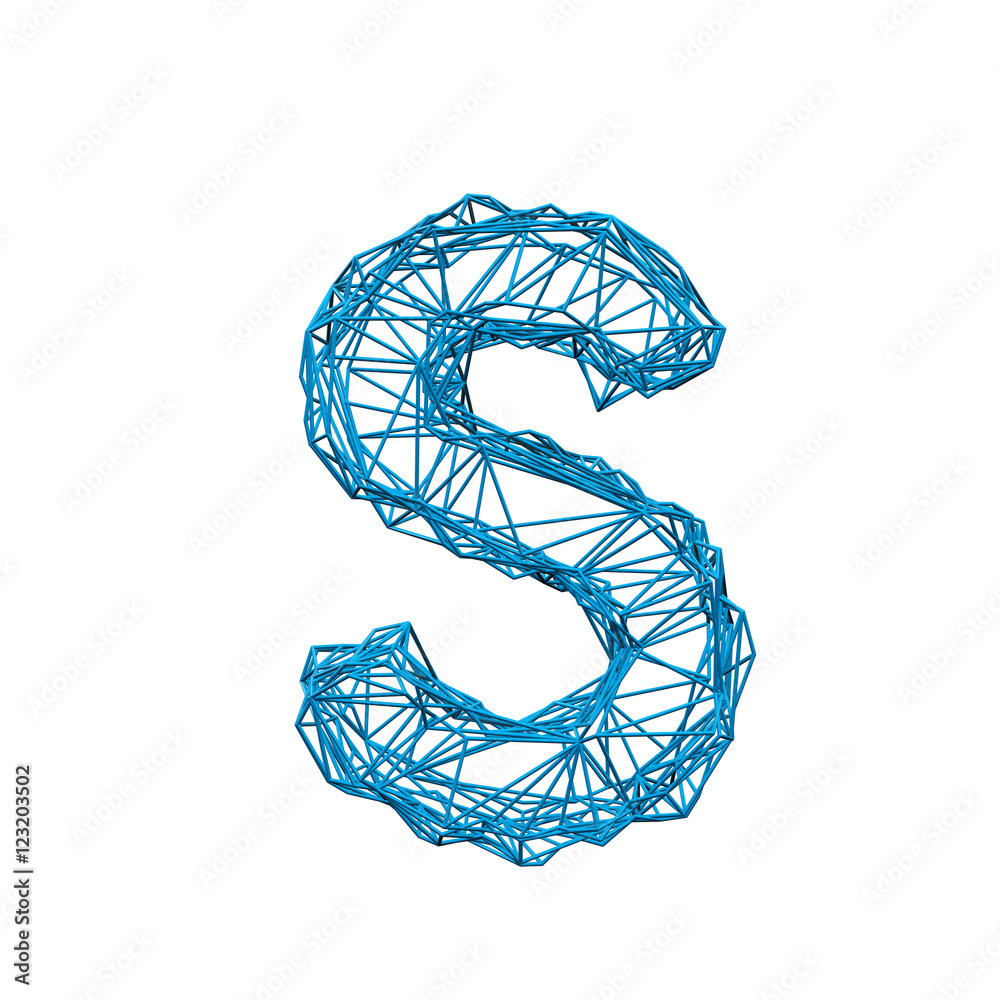 wire frame letter s Stock Illustration | Adobe Stock