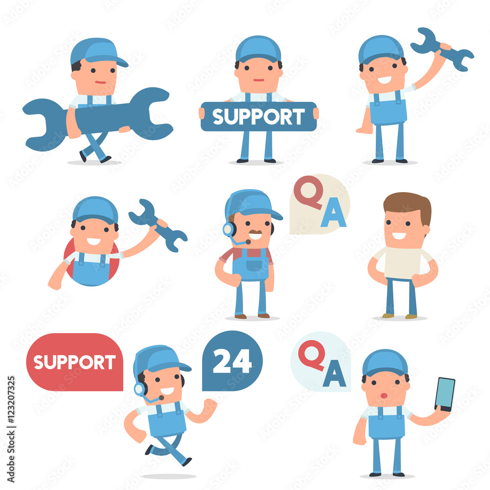 50+ Poses of Characters with Help and Support Symbols Stock Vector ...