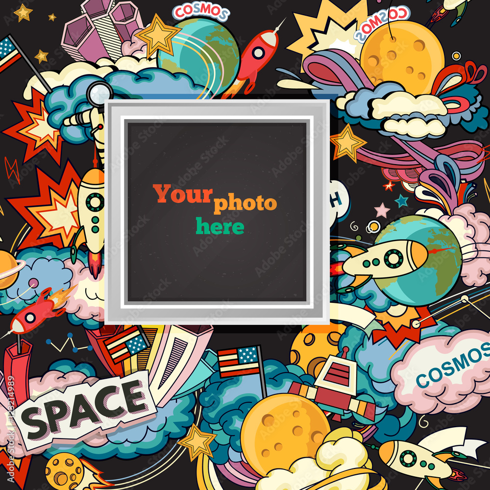 Vector template photo frame or card for your picture. Insert your ...