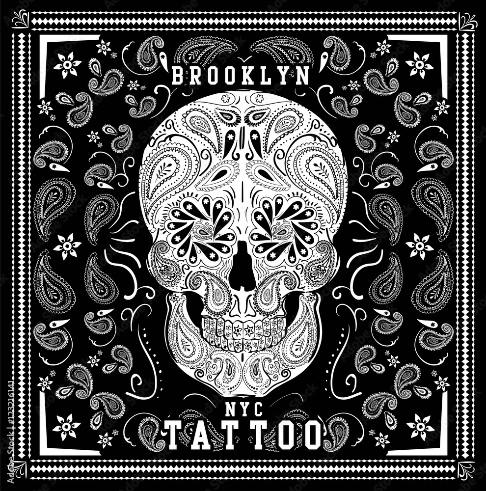 Paisley Skull Tattoo