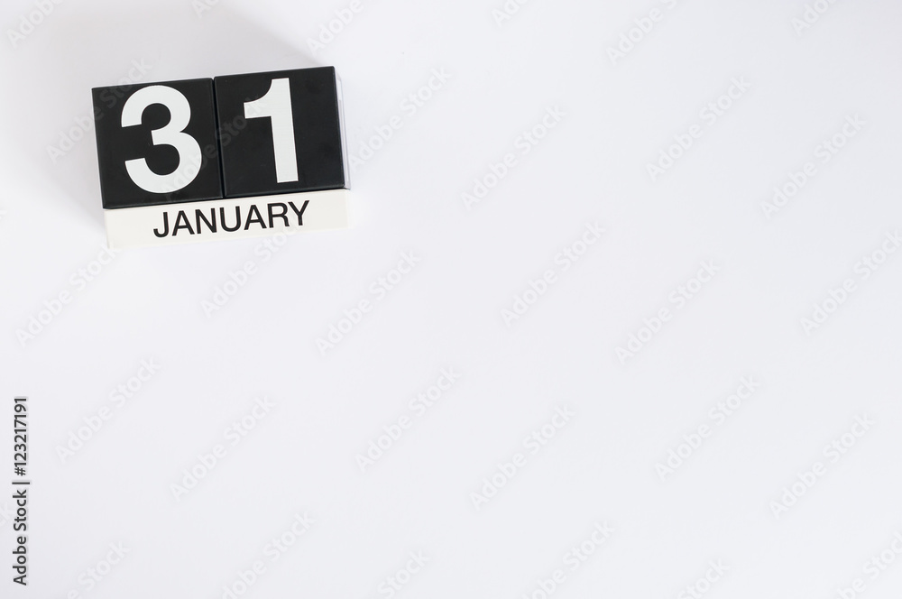 January 31st. Day 31 of month, calendar on white background. Winter at ...