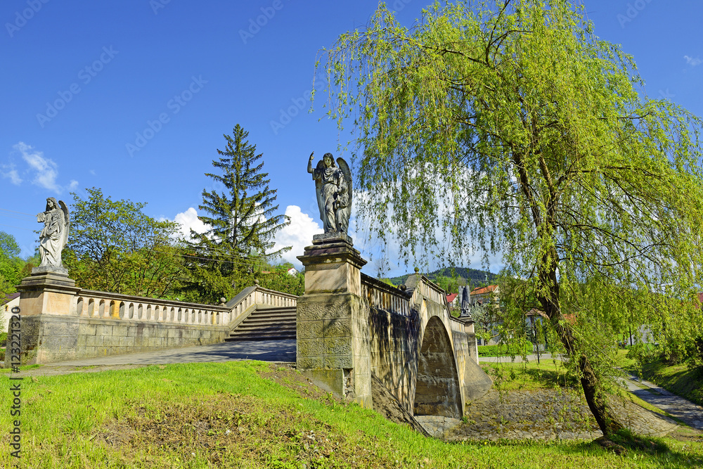 Kalwaria Zebrzydowska in Poland. The Cedron Bridge of Calvary pathways ...