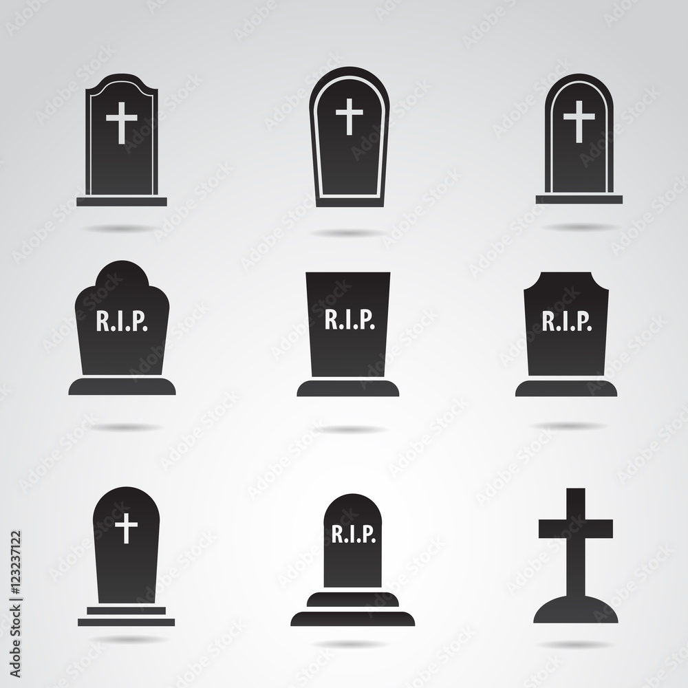Grave vector icon set. vector de Stock | Adobe Stock