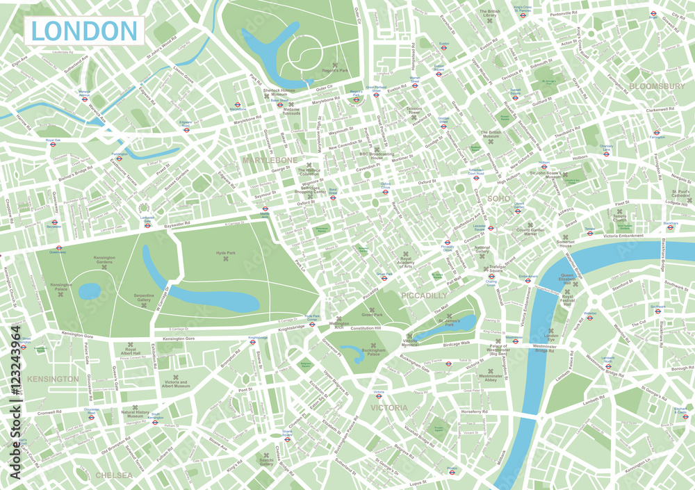 London Map Stock Vector | Adobe Stock