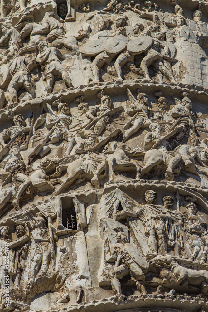 Column of Marcus Aurelius in Rome Stock-Foto | Adobe Stock
