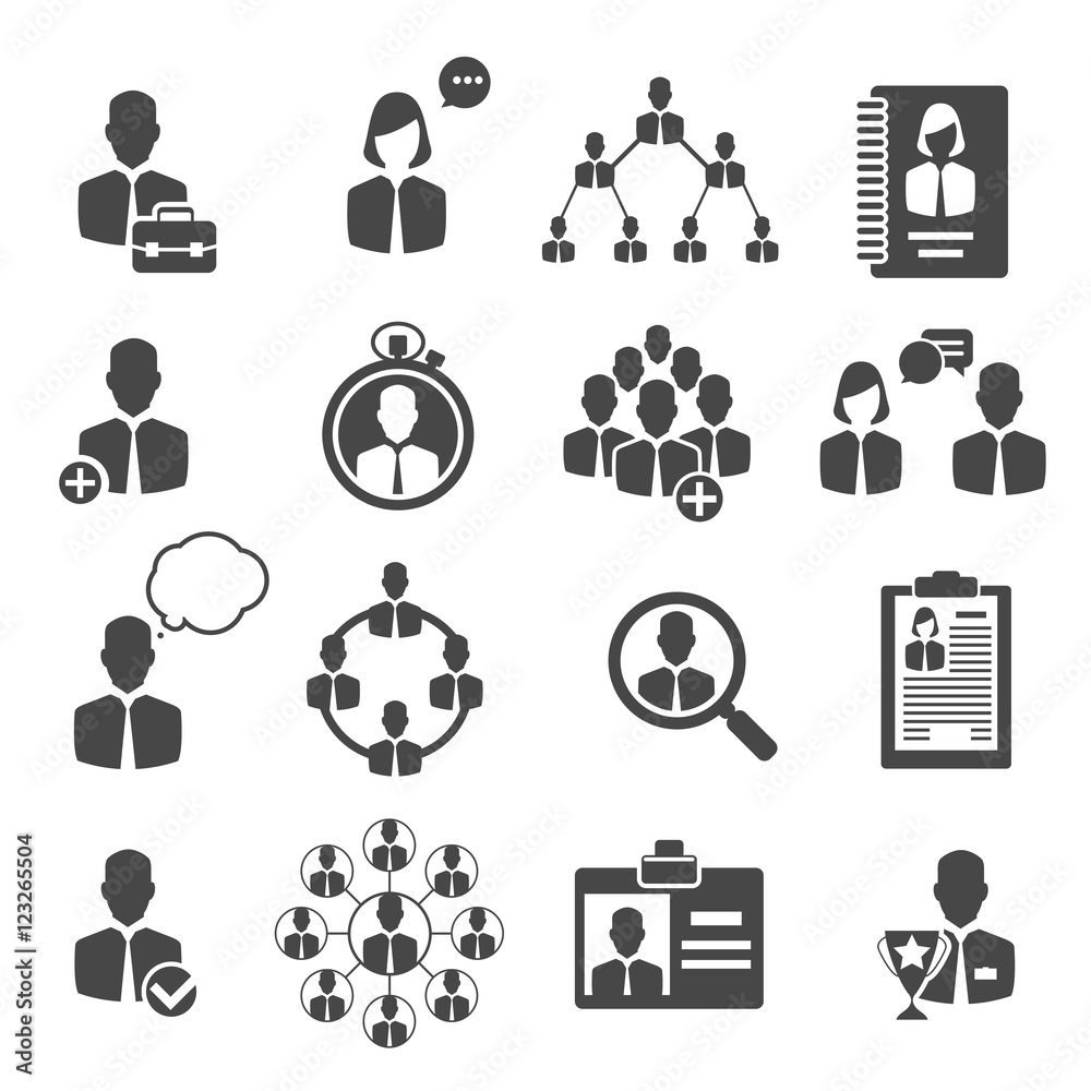 People management and business structure icons Stock-Vektorgrafik ...